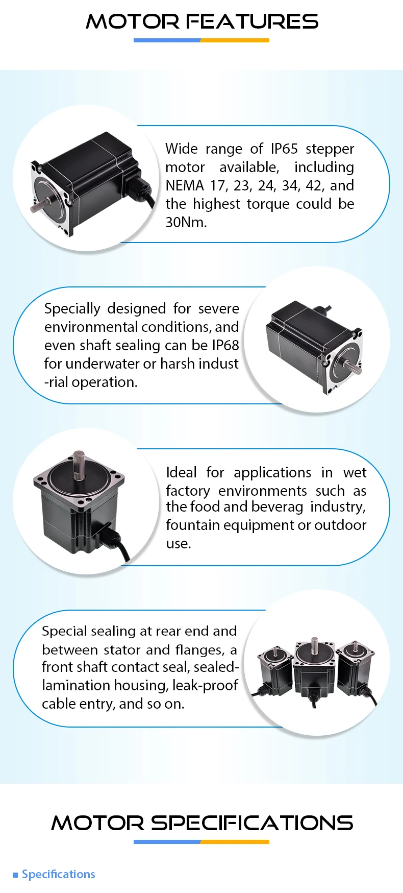 Nema 23 Water Ip65 Cooled 112 Engine Motots Steper Proofing 2 Phase ...