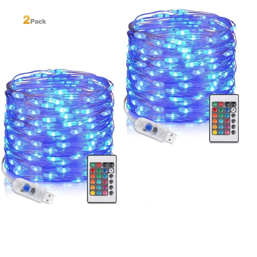 Valentine's Day Copper Wire Christmas Rope Lights Rgb 16 Color Remote ...