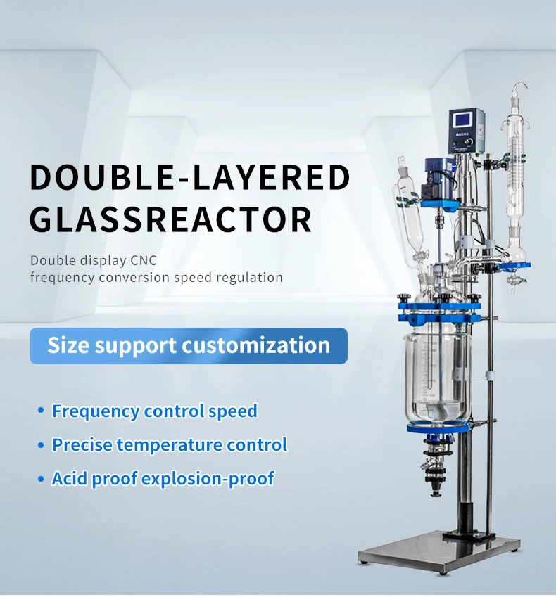 Linbel 5l High Quality Chemical Jacketed Double Wall Glass Reactor S212 ...