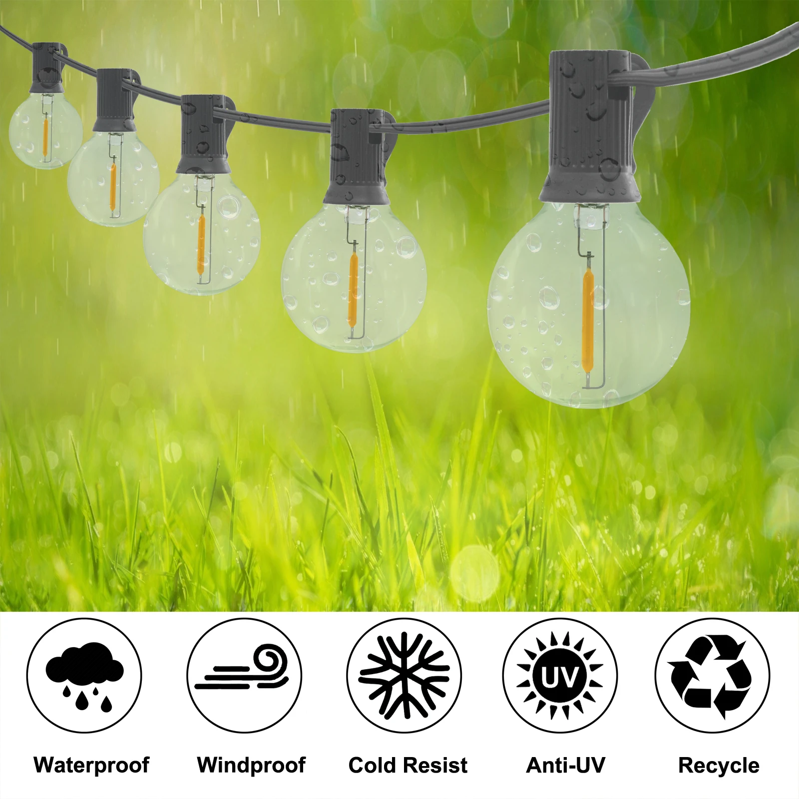 Retro Lamp Vintage Industrial Edison Globe Led Bulb High Powered String ...