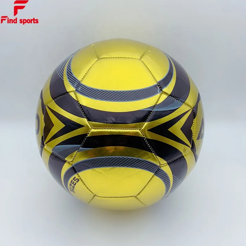 Metallic Gold Silver Pvc Club Football Customize Design Soccer Ball For ...