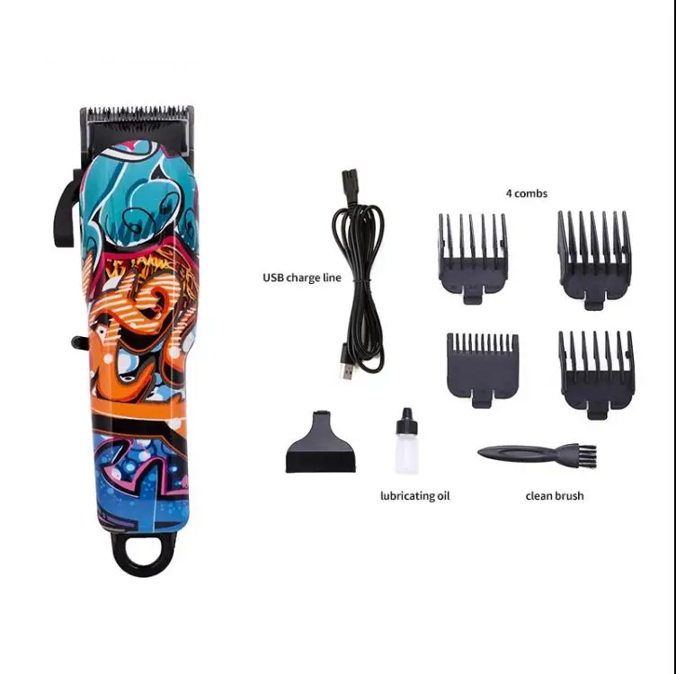 Personalized graffiti retro oil head gradient electric clippers fashion ...