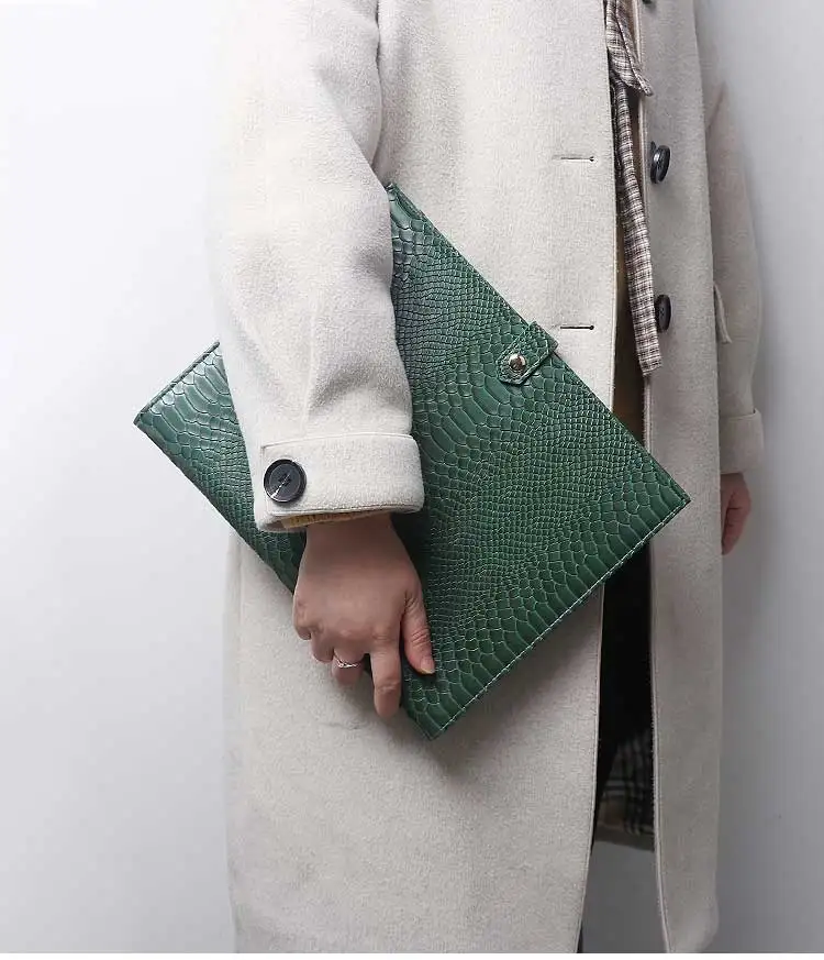 Arabic Student Crocodile File Folder Pouch - A4 Document Bag