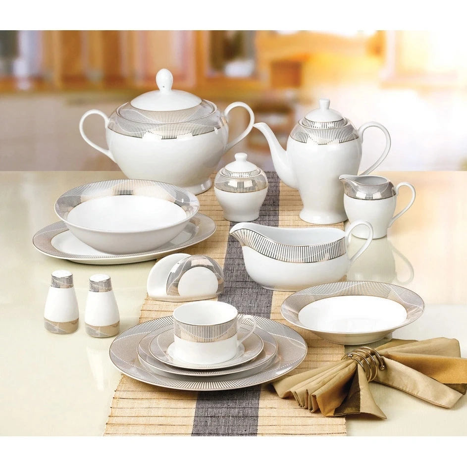 86-piece Luxury Royal Exquisite Dinnerware Set - Bone China