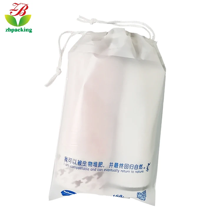 Custom Printed Logo Pla+pbat Compostable 100% Biodegradable Drawstring Bag - Buy Pla+pbat ...