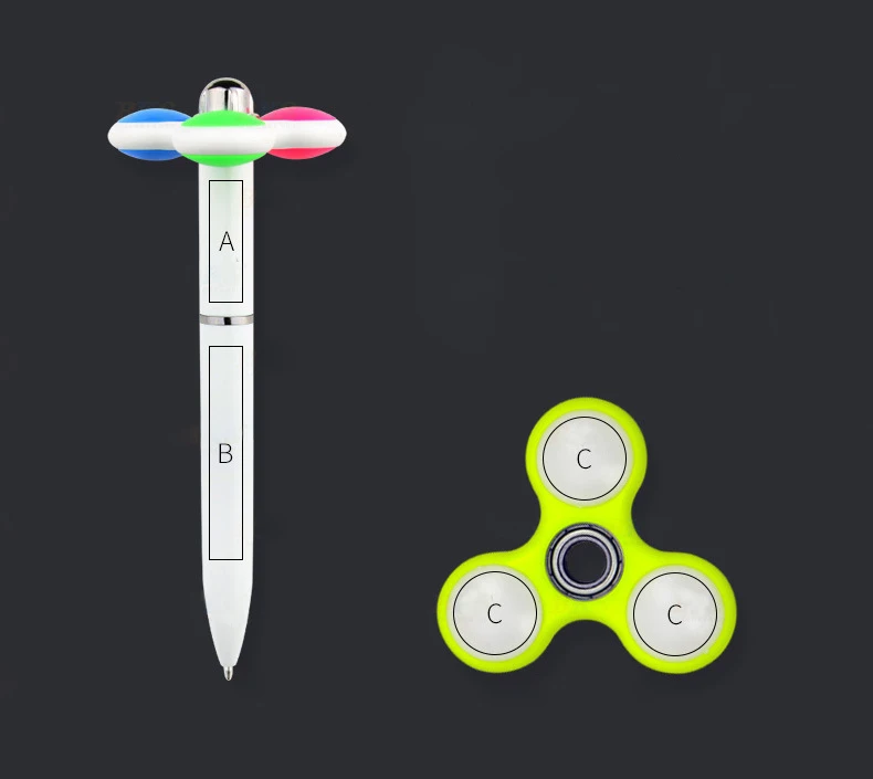 2022 Promotional Novelty Decompression Customized Logo Fidget Spinners Gyro Ball Pen Spinning ...