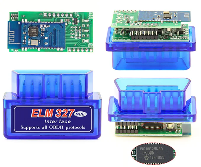 New PIC18F25K80 Double Board Mini ELM327 V1.5 BLE 2.0 OBD2 Scanner ...