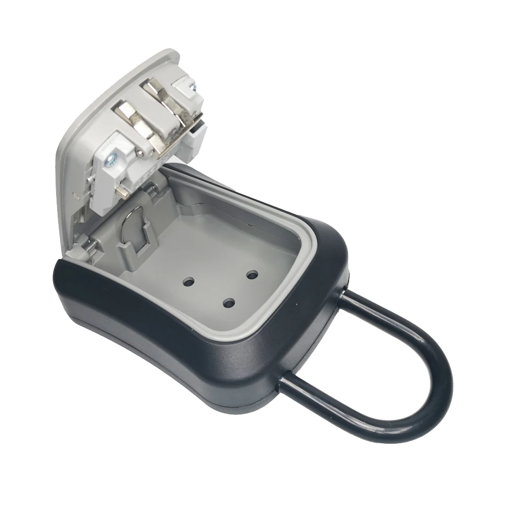 Portable Key Safe Lockable Storage Box With Padlocks Loop Hanged Lock ...