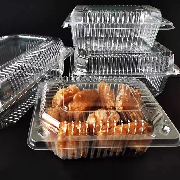 Disposable OPS Clamshell Dessert Sushi Fruit Containers