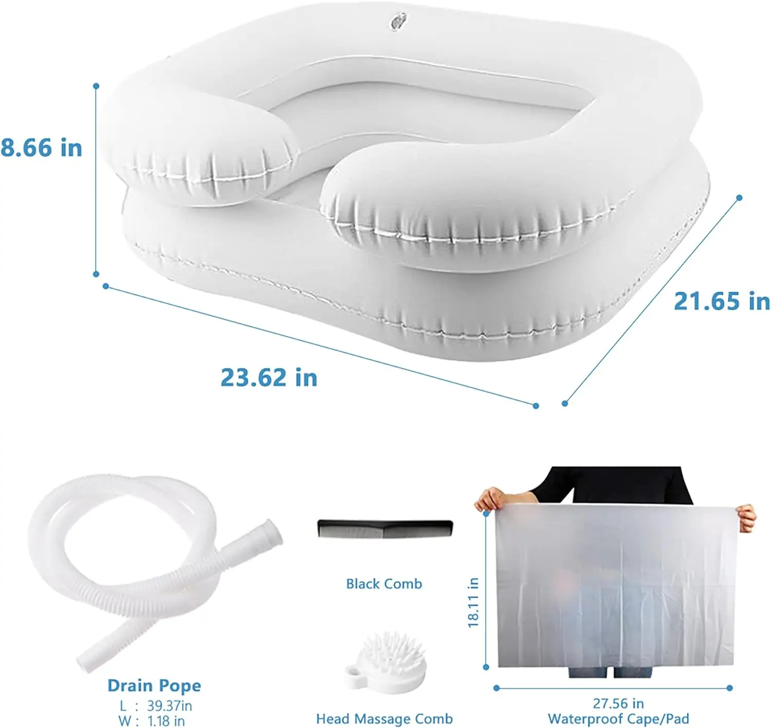 Portable PVC Plastic Inflatable Hair Shampoo Wash Basin Infant Care ...