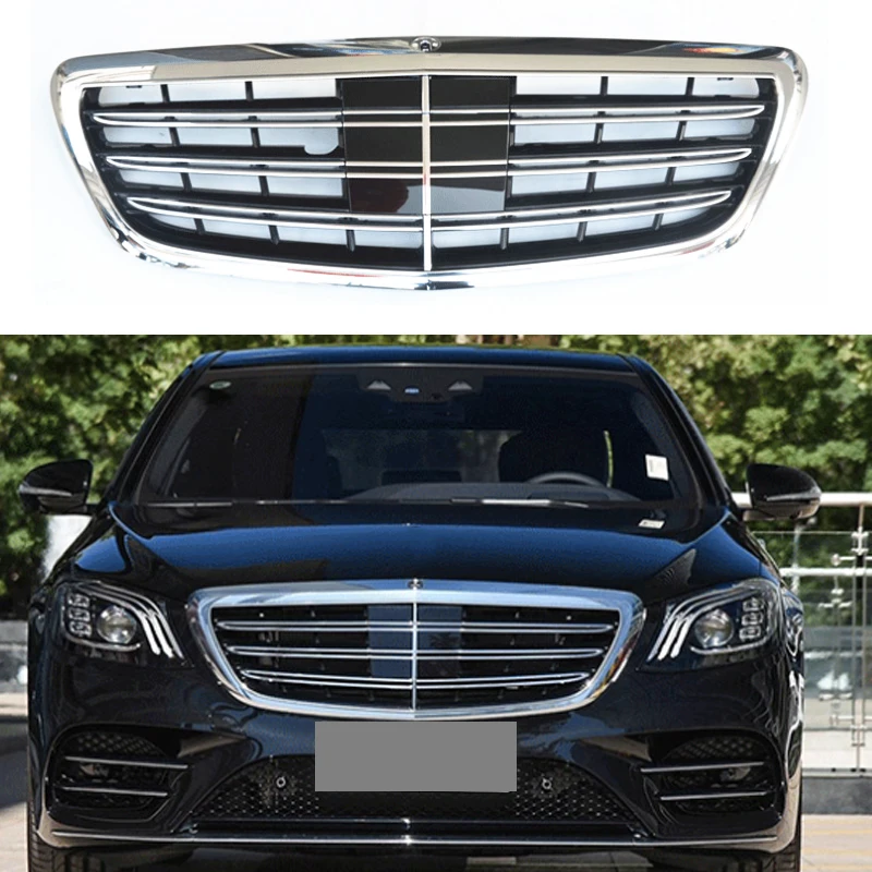 Front Chrome Grill For Mercedes Benz S Class W222 14-16 S65 Style ...