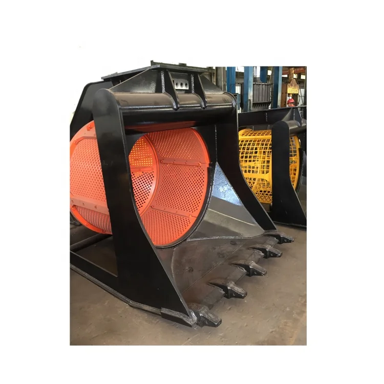 Excavator Rotary Roller Screen Bucket - 360 Degree Rotation