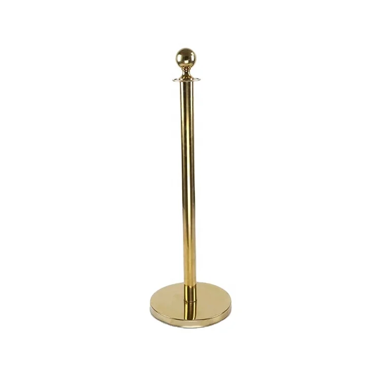 Golden Stanchion Crowd Control Barrier with 2ft Red Velvet Rope for ...