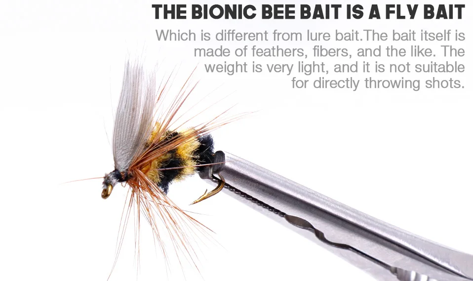 10# Lifelike Floating Bee Fly Fishing Lure Material For Trout Wobblers ...