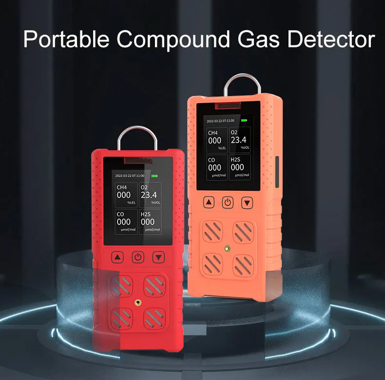 Atex Certificate Portable Multi 4 Gases Detector Alarm Co O2 H2s Ex Gas Detectors - Buy Portable ...
