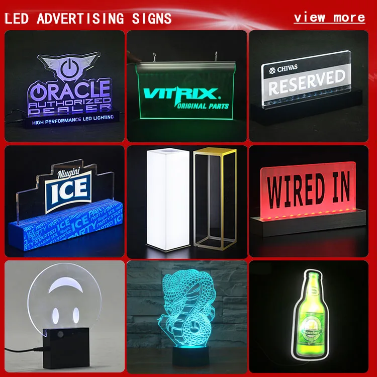 Custom Rgb Laser Engraving Acrylic 12v Led Edge Lit Sign Base - Buy ...