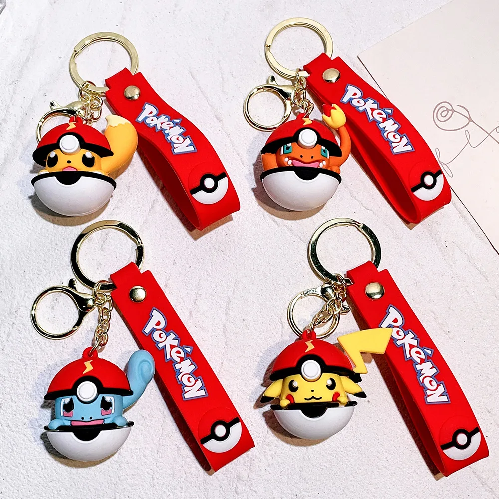 Eevee Charmander Keychains - 3D Pokeball Gifts for Kids