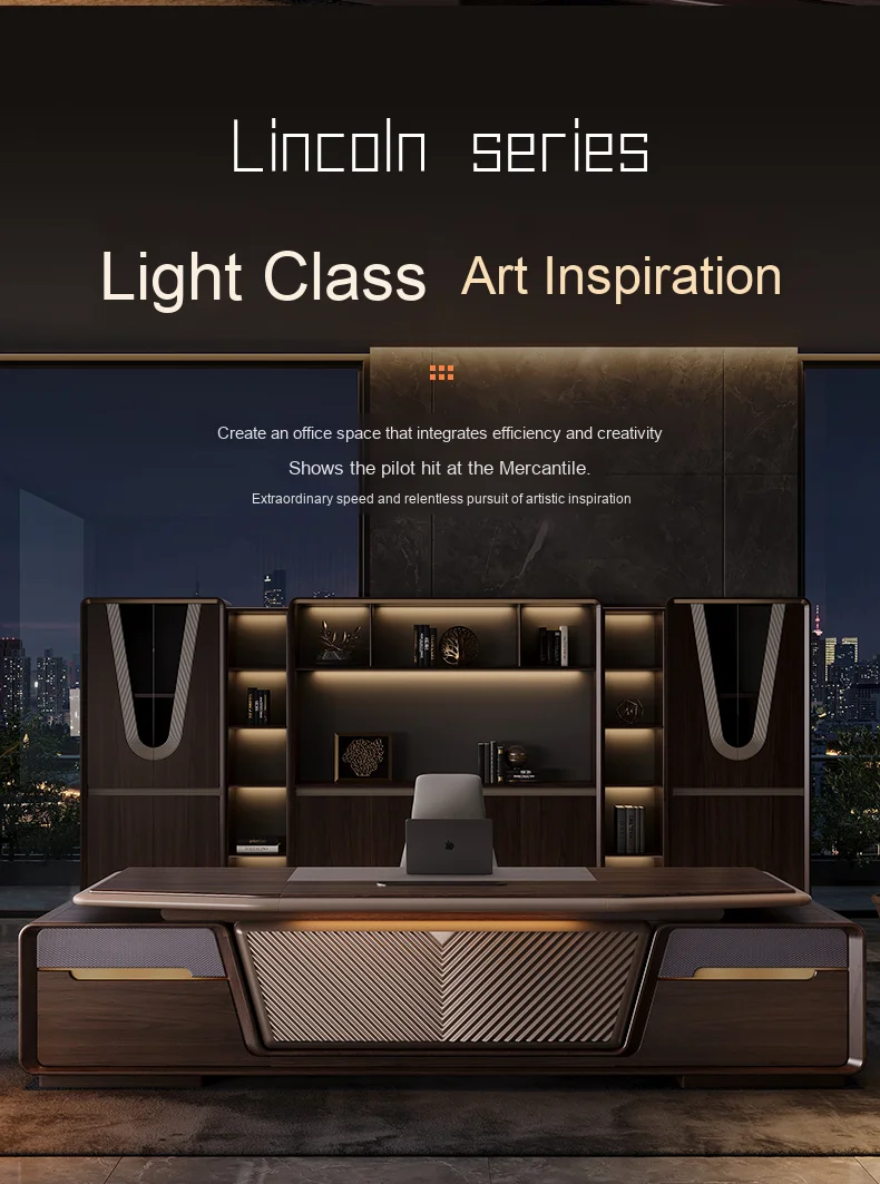 Modern Luxury Office Desk New Chinese Style Executive Leader Desk with ...