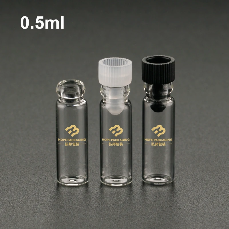 0.5ml Perfume Tester Sampler Glass Vial With Plastic Stopper Glass ...