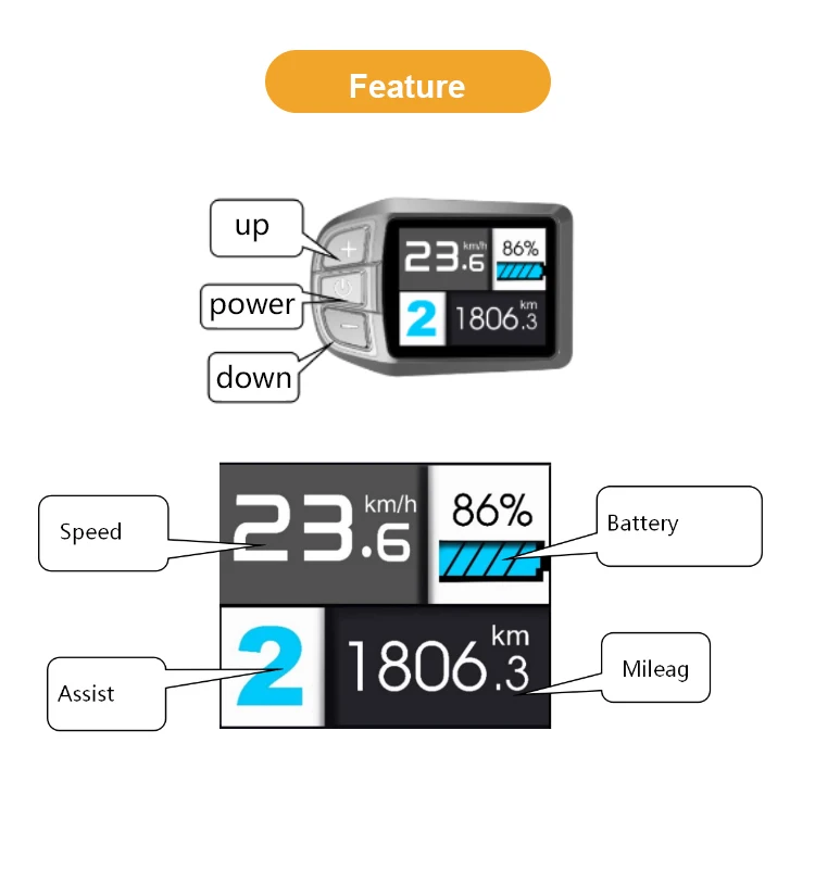 Ebike Tft Display Lcd Ukc3 For Electric Bicycle - Buy Ebike Display Lcd ...