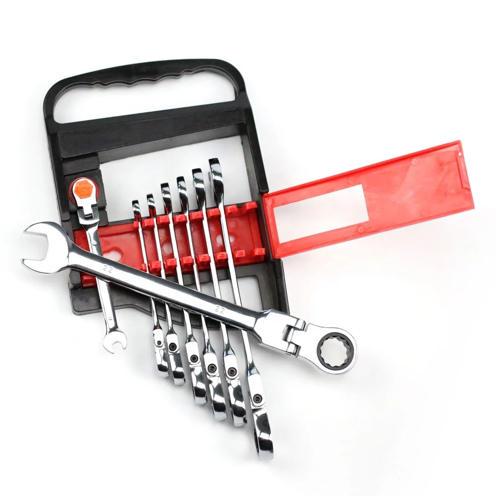 8pcs Foldable Ratchet Spanner Wrench Set With Flexible Box End - Buy ...