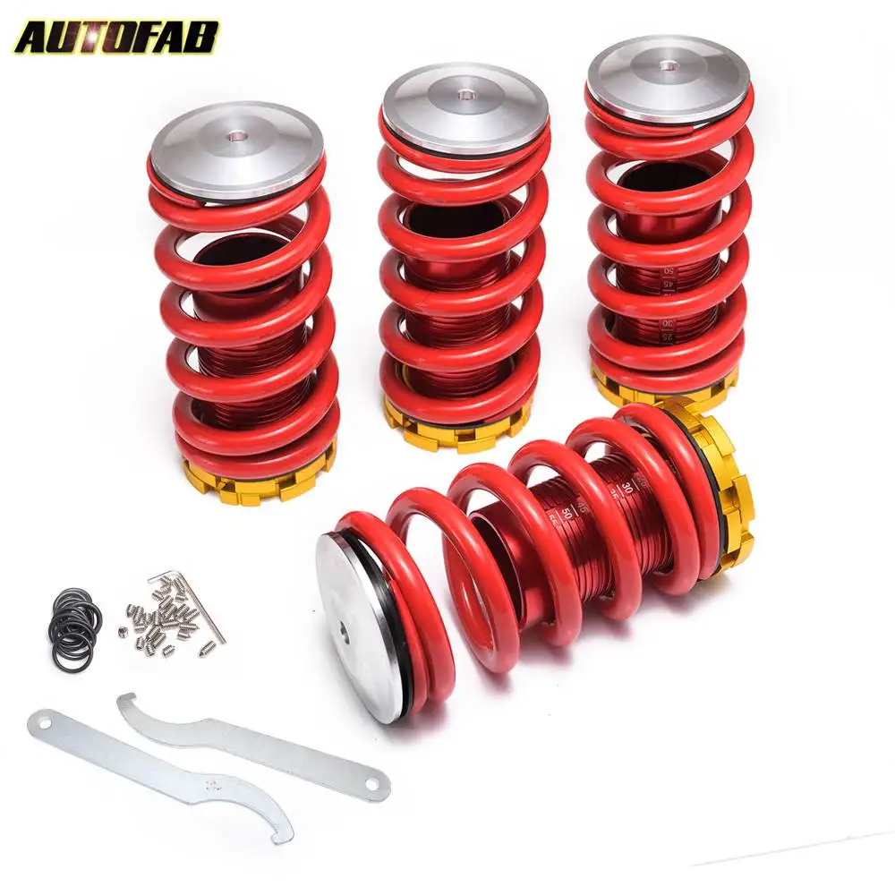 ALUMINUM TOP 4" DROP SUSPENSION COILOVER LOWERING SPRING SLEEVE KIT EF ...