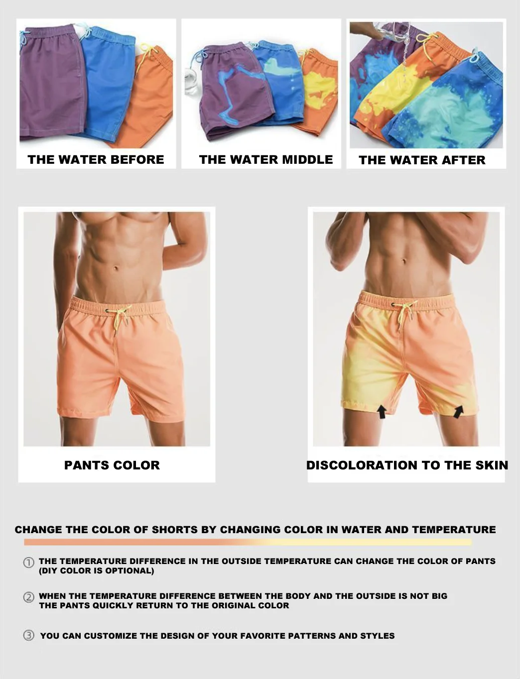 Custom Logo Diy Temperature Sense Quick Dry Beach Swim Sports ...