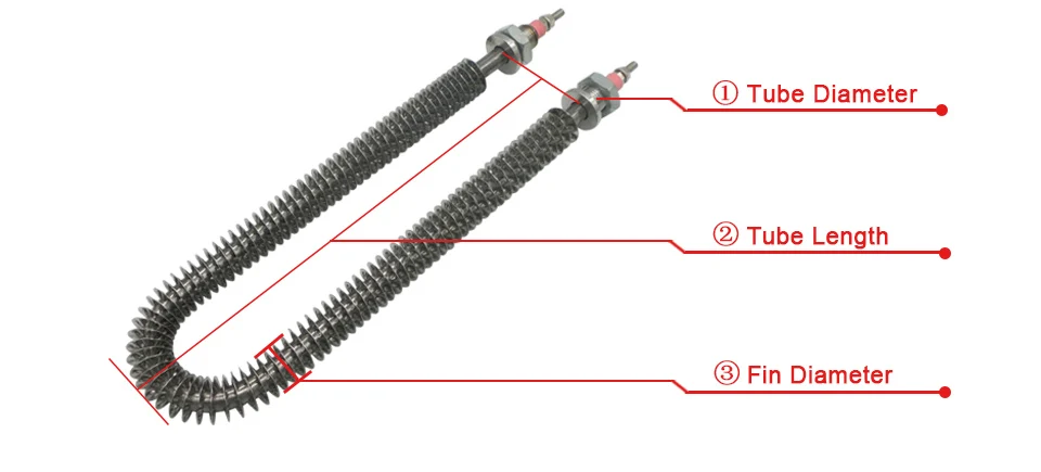 U Type Finned Tubular Heater 220V - 0.8KW to 2KW Electric Heating ...