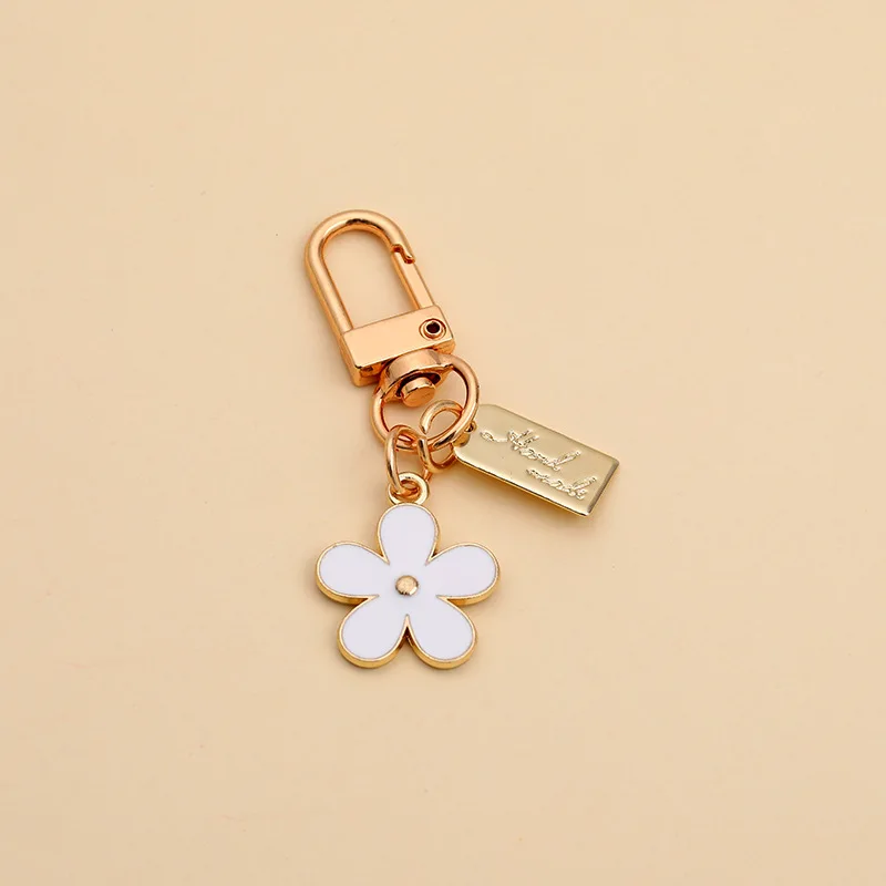 Custom Metal Key Chains - Elegant Flower Enameled Designs