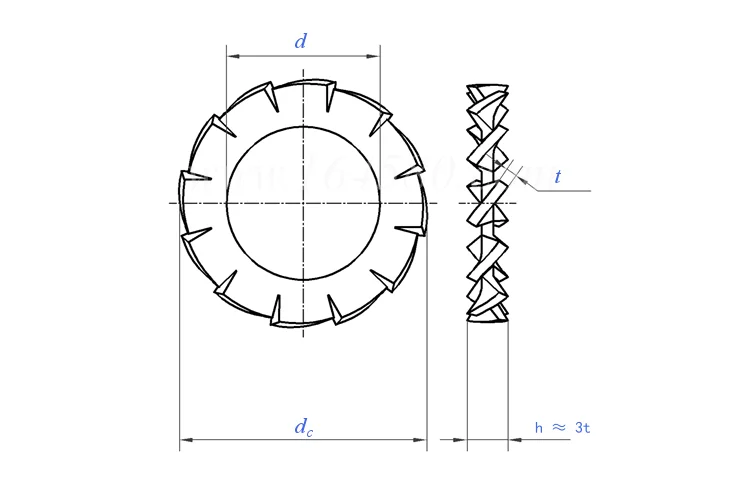 Din 6797 304 Stainless Steel External Teeth Lock Washers Din6797 ...