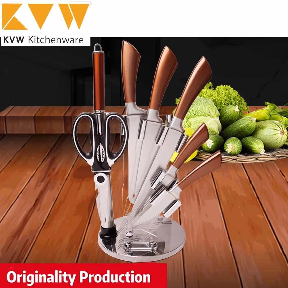 KVW 8PCS Stainless Steel Kitchen Knife Set - Professional