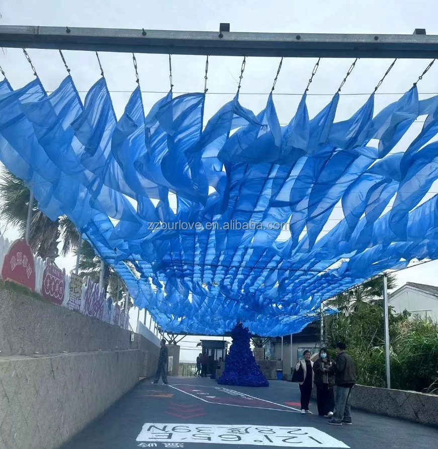 Modern Detachable Wind-Moving Ceiling Drapery Curtain for Outdoor ...