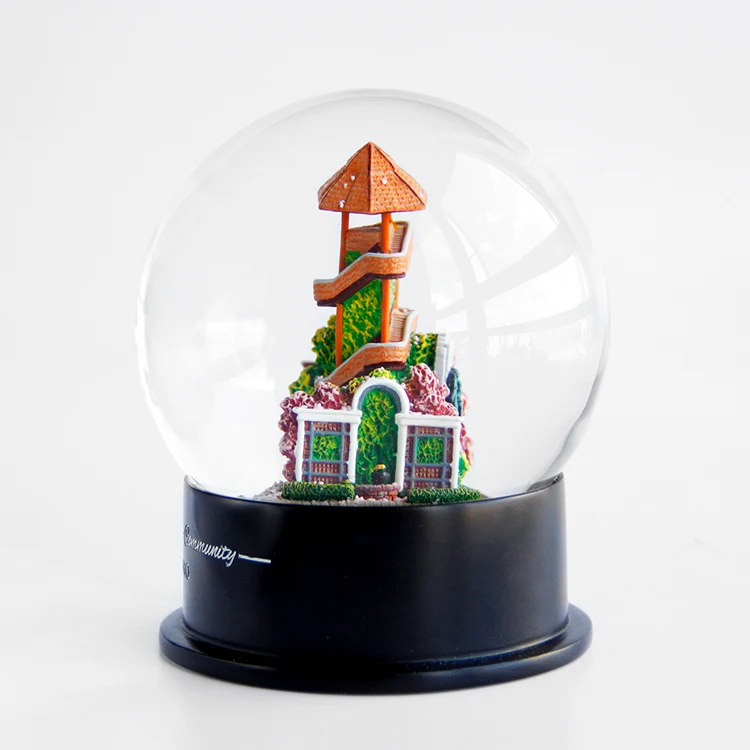 Clear Glass Water Snowball Luxury Tower Building Sculpture Made Custom ...