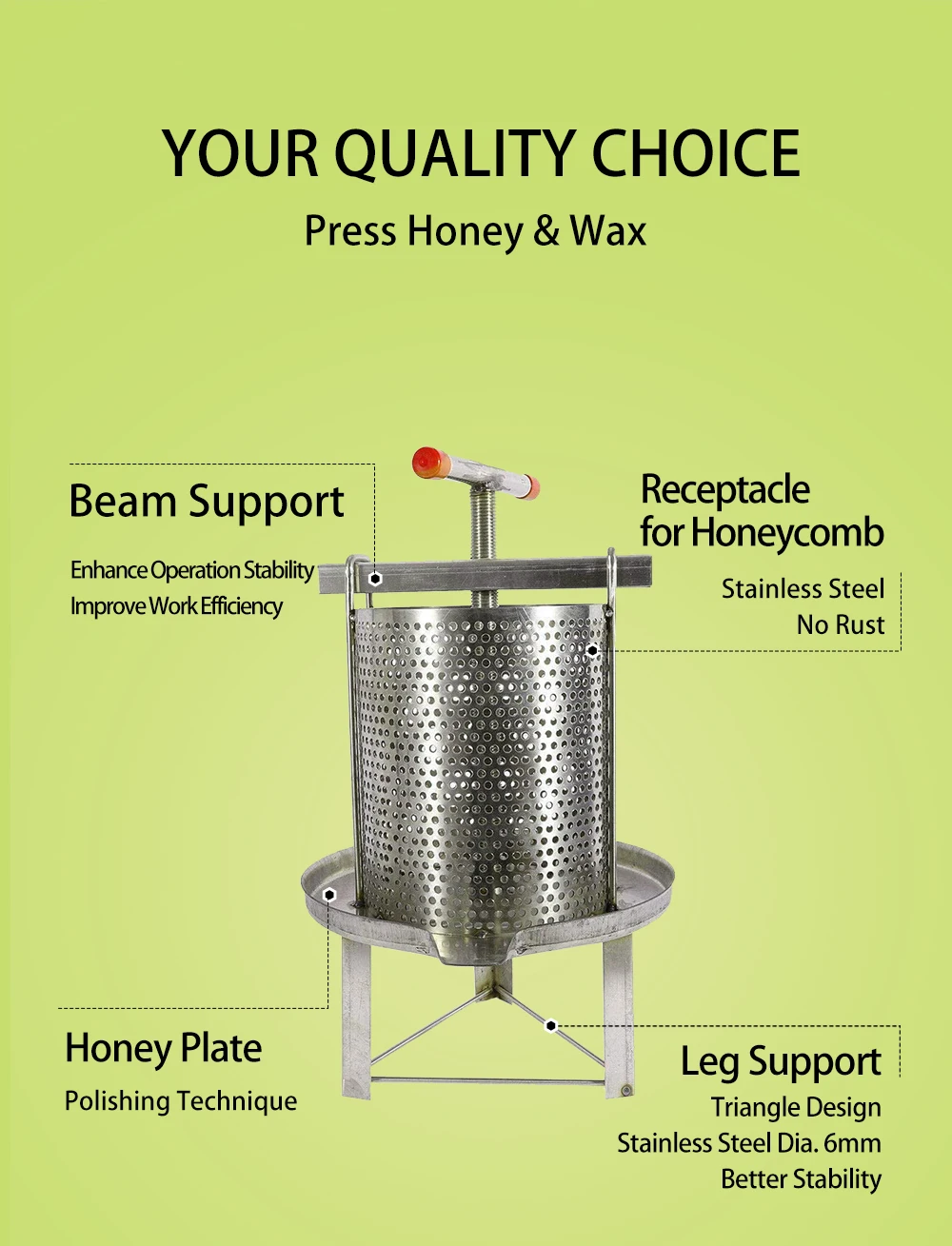 Stainless Steel Honey Press - Efficient Beekeeping Equipment