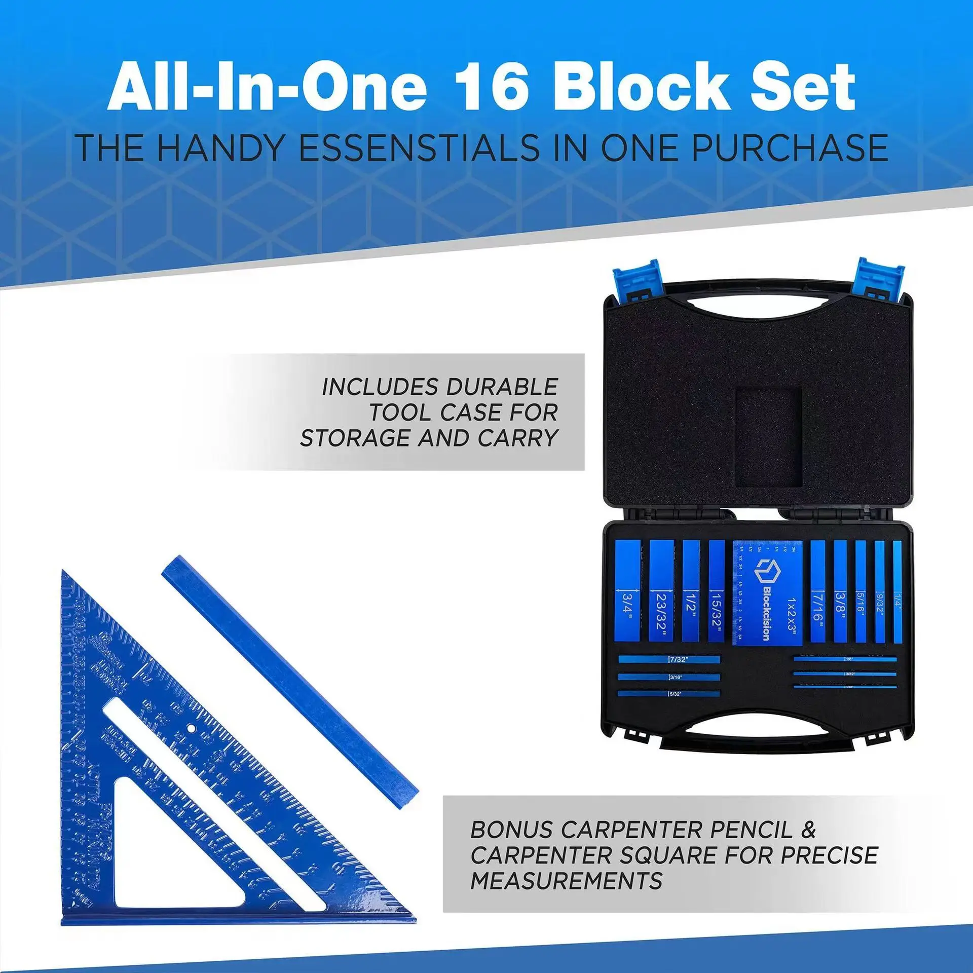 15 PCS Aluminum Height Gauge Blocks for Precision Tools