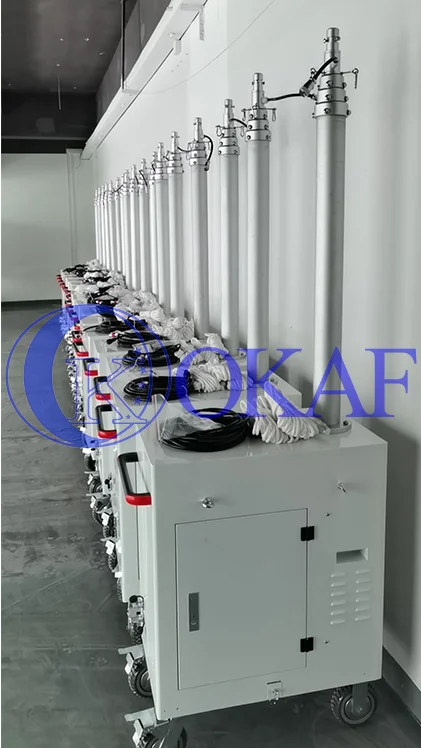 48000lm IP66 20m Pneumatic Telescopic Mast Aluminum Alloy