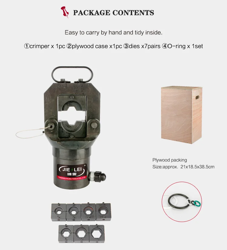 JIELEI CO-1000 Cable Lug Press Machine for Cu240-1000mm2