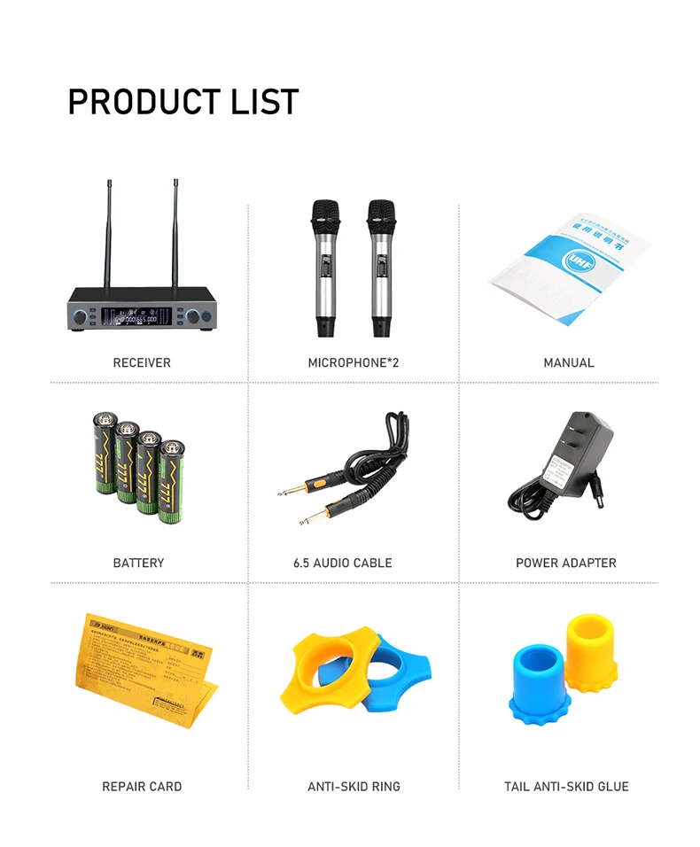 Uhf Induction Microphone One For Two Ktv Family Performance Wireless ...