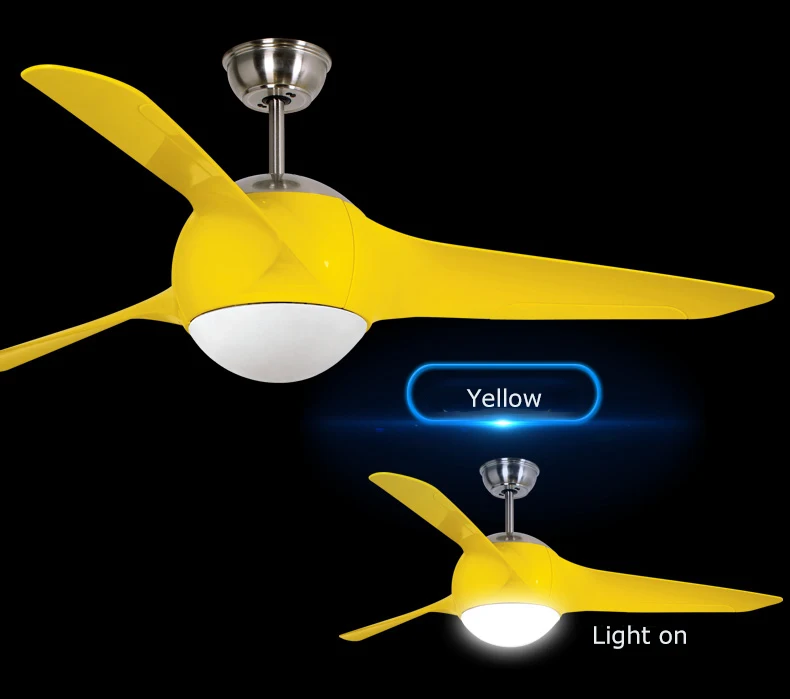 Factory Supply Yellow Color 54 Inch White Lampshade Ceiling Fan ...