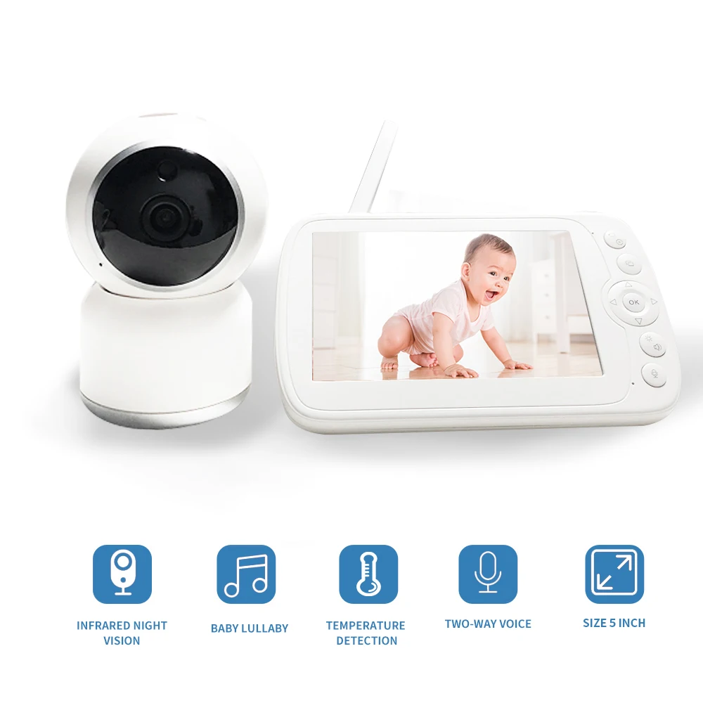 Smart Wifi baby monitor 5 inch Display 1080p Camera tuya baby monitors ...