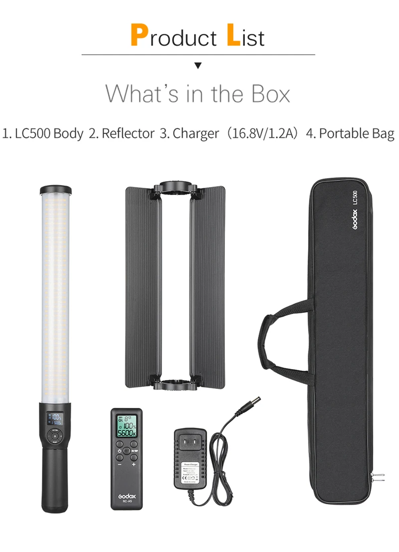 Godox Lc500 Handheld Led Light Stick 3200k-5500k Cri>95 Built-in ...
