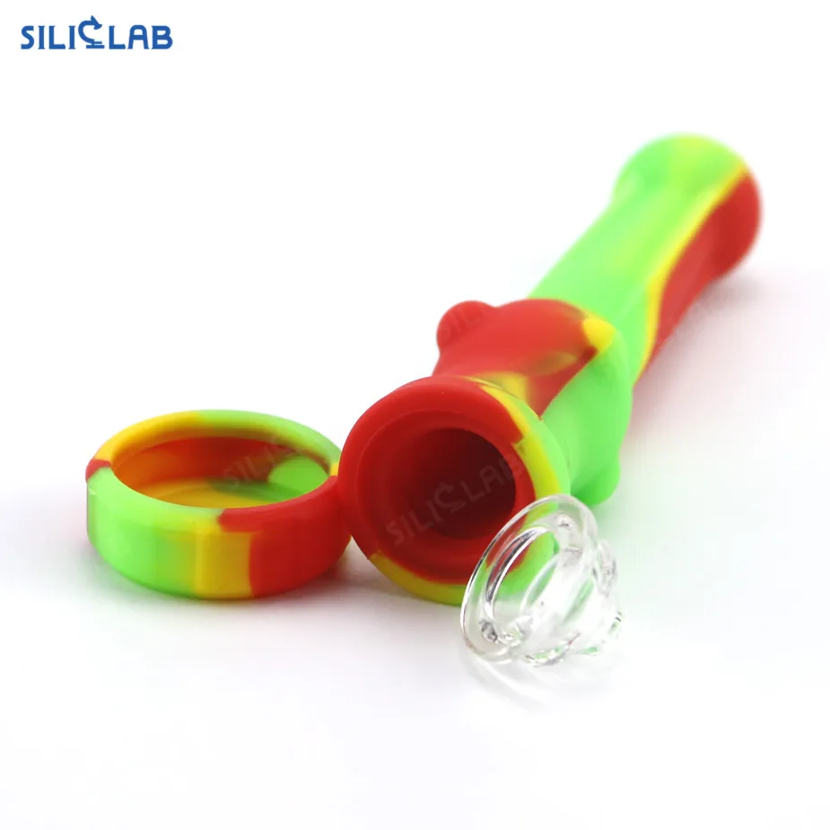 Silicone One Hitter Glass Bowl Smoking Pipe Weed Accessories Dab Rig ...