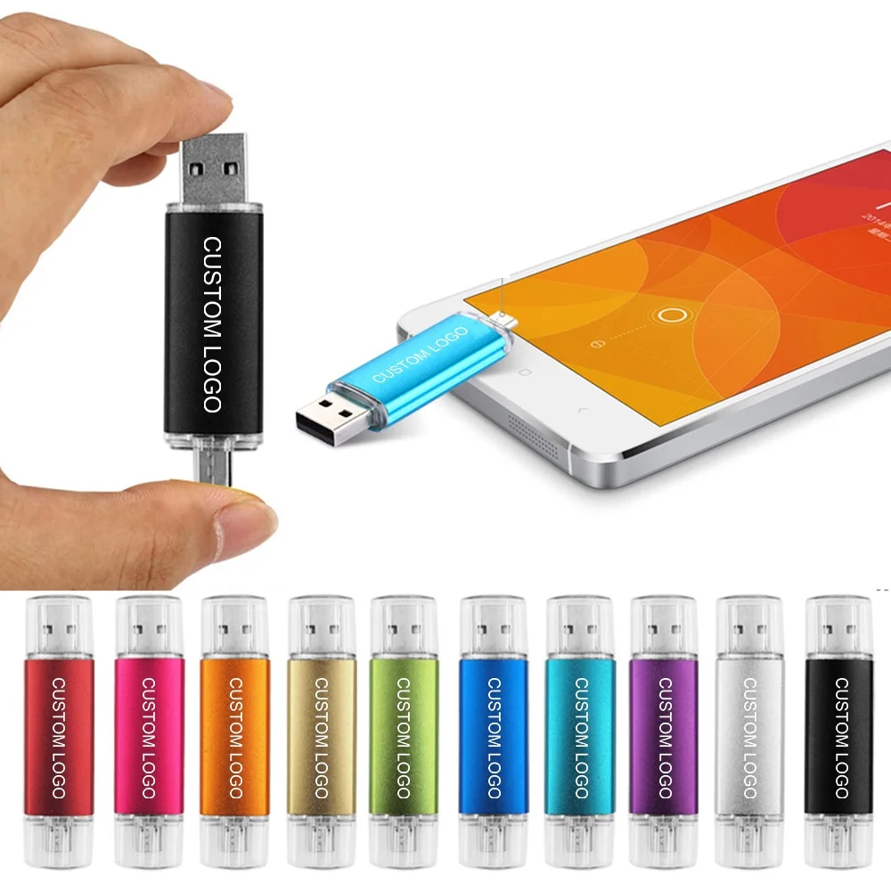 Custom Logo Otg Usb Flash Drive 4g 8g 16g 32g 64g Flash Disk 2 In 1 For ...