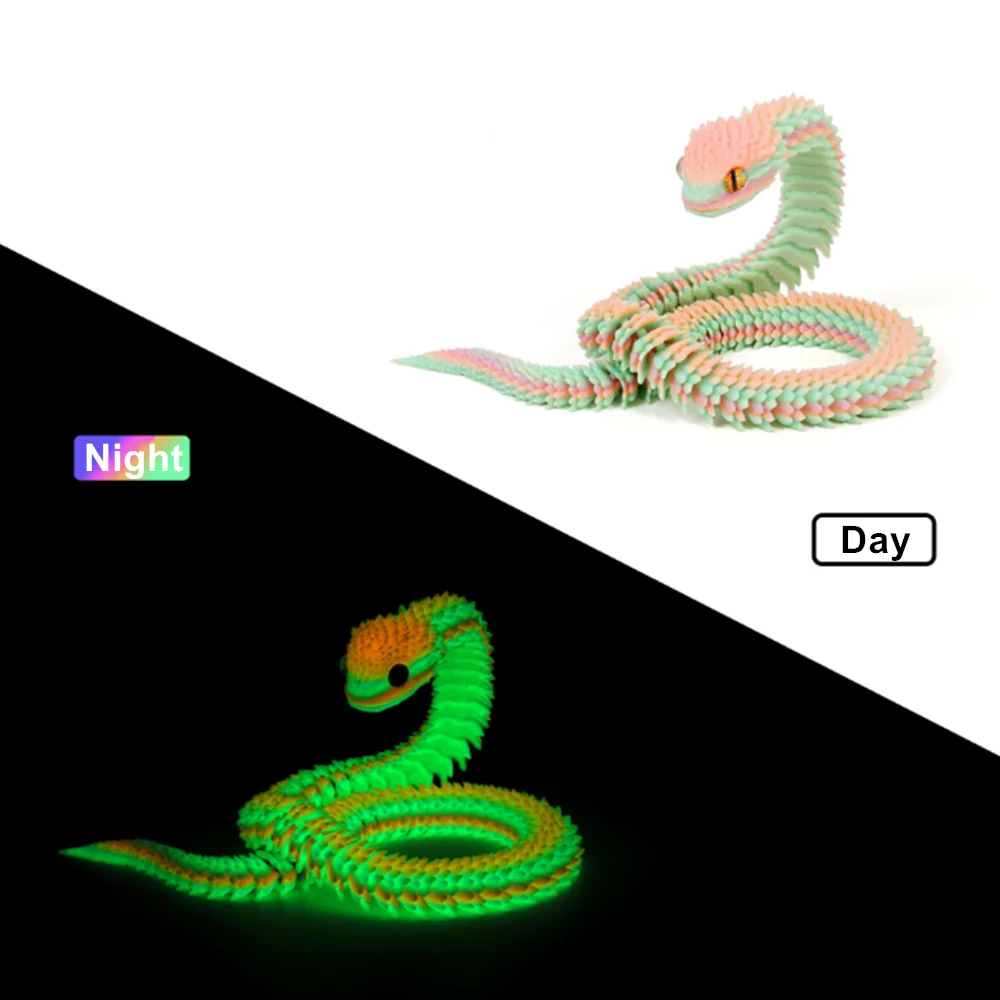 3D Printed Snake Figurine Movable Joints Snake Figure Articulated ...