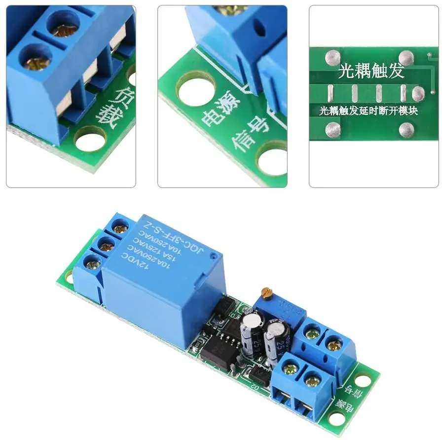 12V Time Delay Relay Module - Adjustable Start Delay Switch