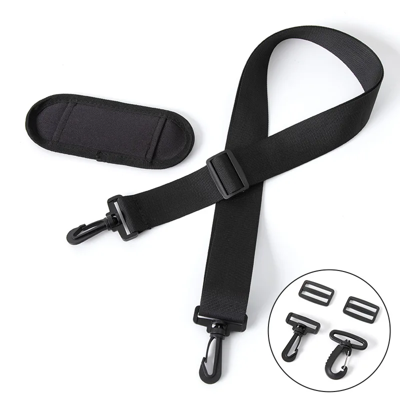 Black PP Nylon Webbing - Durable & Adjustable Shoulder Strap