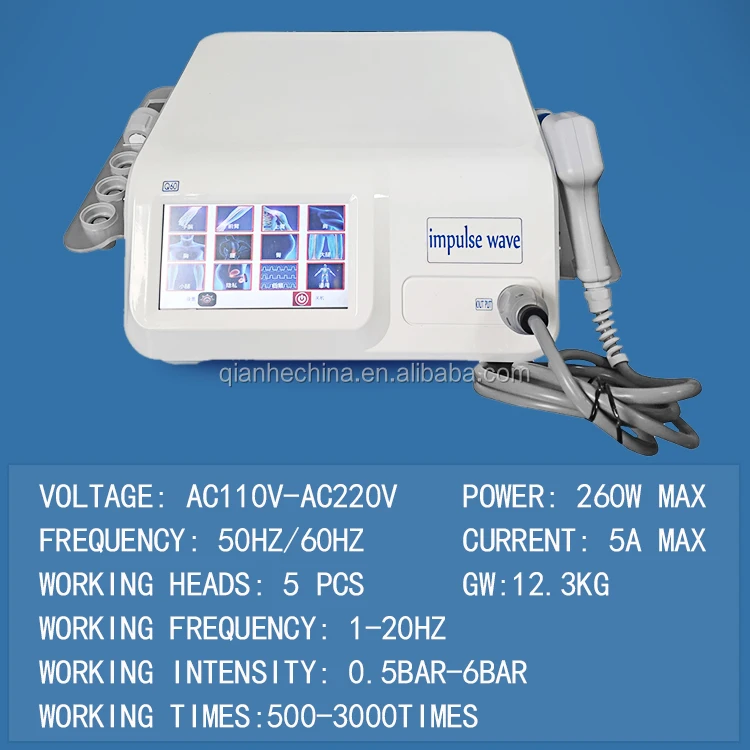 Q60 Professional Pneumatic Shock Wave Therapy Device / Cellulite Shock ...