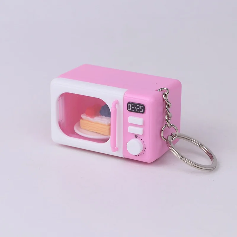 Luminous Sound Creative Mini Microwave Oven Pendant Keychain Student ...
