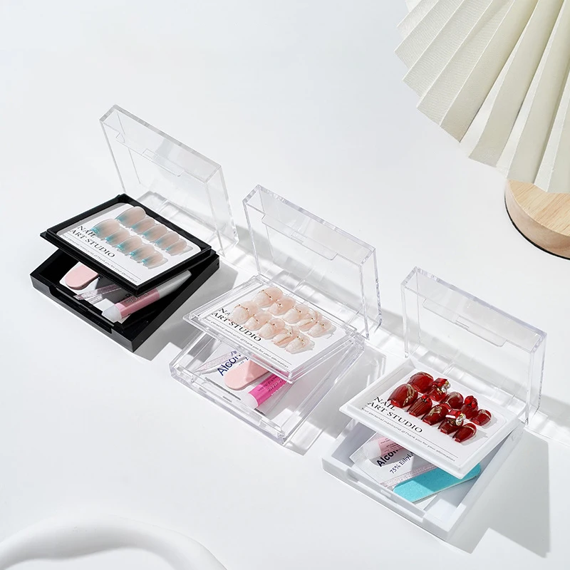 High Grade Acrylic Boxes for Press on Nail Storage Dustproof Double ...