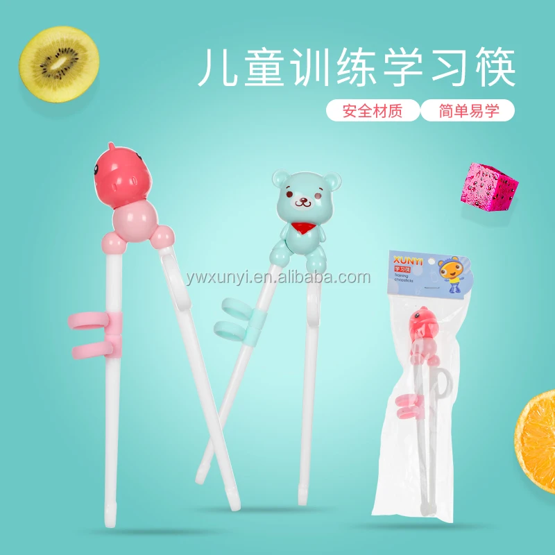 Cute Kids Training Chopsticks Animal Shape One Piece Child Silicone ...